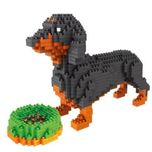 iseesee micro mini blocks dog building animal set diy 3d building toy bricks for kids or adult dachshunds 898pcs