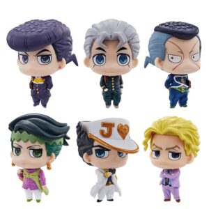 toysclubus 6 pcs of jojo's bizarre adventure: diamond is unbreakable giorno giovanna bruno bucciarati capsule toys vehicle action figure set (basic version)