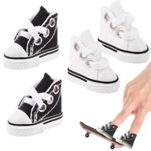 yujun 2 pairs mini finger shoes fingerboard skateboard shoes doll mini shoes keychains sneakers for finger breakdance birds (2 colors)