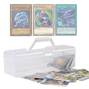 yuzuhome white yugioh deck box, plastic storage case deck for yugioh cards,waterproof deck holder boxes for yugioh game cards, clear