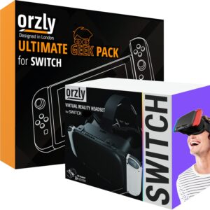 orzly ultimate geek pack & vr headset for nintendo switch - bundle pack