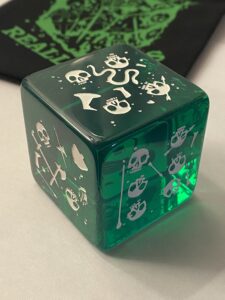 massive gelatinous cube 51mm die / dice / mini with dice bag by severed books