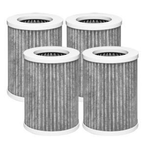 lhari 2-in-1 mini portable true hepa replacement filter, compatible with pure enrichment purezone mini portable air purifier pepersap, 4-pack