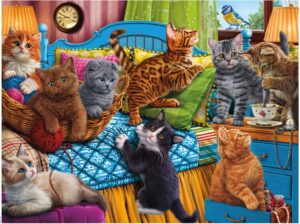 ceaco - paws gone wild collection - cute kittens - 550 piece jigsaw puzzle