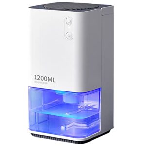 40 oz dehumidifiers for home up to 5-30 sq m,with a easy clean washable filter,portable quiet mini dehumidifier with auto shut off | colorful led lights for bedroom bathroom basements closet rv