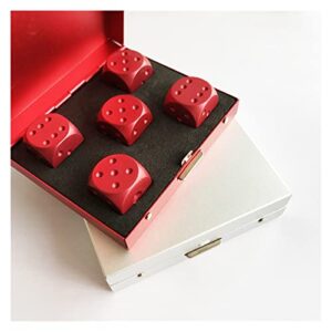 zym305 5pcs/set metal dice 16mm multicolor round corner square box game dice games dice (color : red)