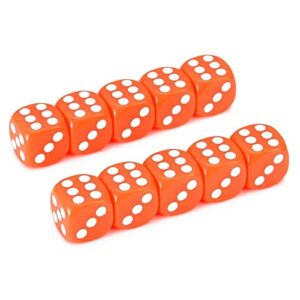 zym305 10pcs/set orange white dots rounded dice board game mahjong accessories 1.6cm games dice (color : orange)