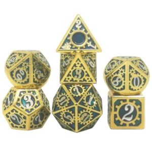 zym305 metal dice set d&d metal polyhedral dice set dnd rpg role playing games board game d4 d6 d8 d10 d12 d20 games dice (color : 115)