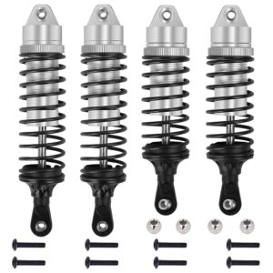 ogunke rc 4pcs aluminum front & rear rc shocks for 1/10 rc truck traxxas slash 2wd/4x4 shocks rustler 4x4 shocks stampede 4x4 shocks hoss 4x4 replace 5862 (silver)