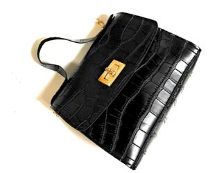 luxury handbags with crossbody in premium pu leather (premium black)