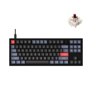 keychron q3 wired custom mechanical keyboard knob version, tkl qmk/via programmable macro with hot-swappable gateron g pro brown switch double gasket compatible with mac windows linux (black)