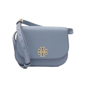 tory burch 86838 brunnera blue with gold hardware women's britten small saddle bag