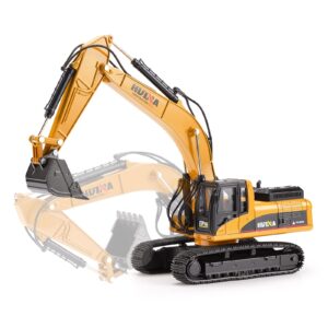 1/40 scale metal excavator toy, diecast construction equipment digger trucks toys for boys kids