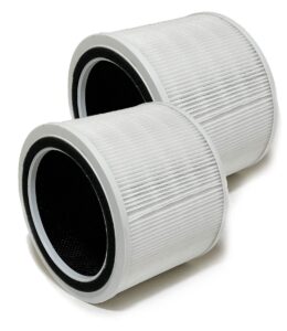 nispira core 200s 3-in-1 hepa activated carbon filter replacement for levoit air purifier core 200s-rf, 2 pack