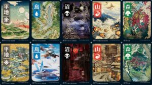 magic: the gathering - kamigawa: neon dynasty japanese full art basic land set (1 each of 10) - foil