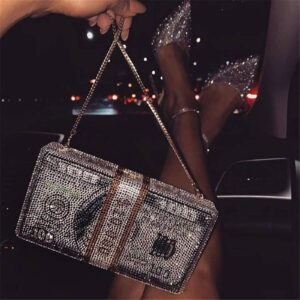 na diamond set dollar full drill dollar banquet bag