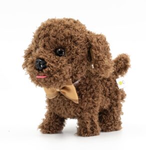 weofferwhatyouwant plush electronic labradoodle dog - adorable goldendoodle teddy bear puppy- walks, barks, and cuddles. ages 18+ months