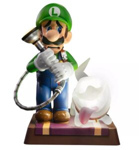 first 4 figures luigis mansion 3 luigi and polterpup 9-inch pvc collector edition statue, green