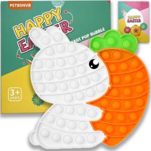 petbsnvb bunny carrot pop bubble fidget sensory toys,puzzle popper toy pack,great gifts for kids boys and girls 3 4 5 6 7 8 9 year old birthday party,christmas,stocking easter basket stuffers(white)