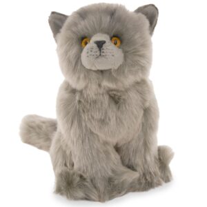 bearington gordie the grey cat plush, 10.5 inch grey cat stuffed animal