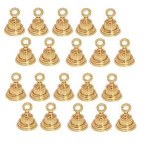 handtechindia set of brass plain 2 '' bells christmas decoration jingle bell sleigh bell jingle bell crafts christmas décor home décor elephant décor bells musical instrument accessory. (20)