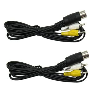 nghtmre 2pcs premium quality replacement rca av cable for sega genesis & sega master system