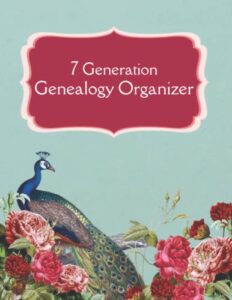 vintage bird genealogy organizer: beautiful 7-generation genealogy notebook with fillable pedigree charts, family group sheets, 127 ancestor overview pages, family tree chart book journal 8.5” x 11”