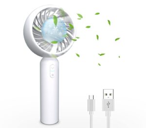 helebes 2022 newly portable handheld cooling fan with cold compresses, usb rechargeable battery handheld fan mini fan, birthday gift for kids girls women, small personal pocket fan for travel outdoor