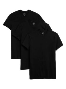 gap mens crew neck t-shirt (3-pack) base layer top, true black, medium us