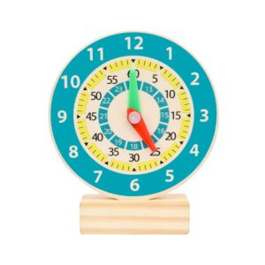 nuobesty wood number learning clock montessori teaching time clock toys early education math wooden teaching clock for classroom early learning