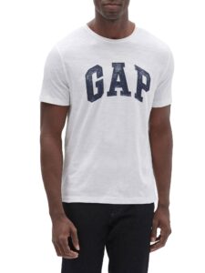 gap mens logo t-shirt in slub t shirt, true black, x-large us