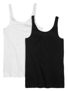 gap women's 2-pack favorite tank top, true black, small