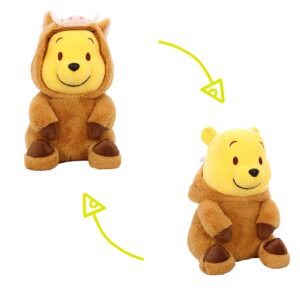 bai lan hei winnie the pooh stuffed animal 35cm, 13.8'' kawaii cartoon pooh bear doll plush toy gifts for boys girls, children's day gift brown & yellow