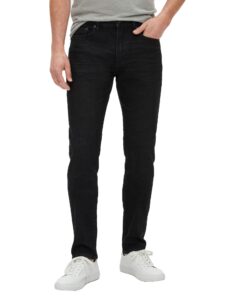 gap mens slim taper fit jeans, washed black, 36w x 30l us