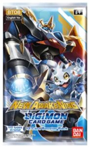 bandai 2022 digimon english tcg new hero [bt08] booster box - 24 packs or 12 cards each!, multicolor, (bcl2611042)