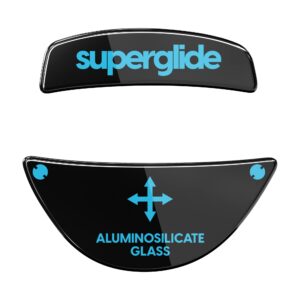 superglide - fastest and smoothest mouse feet/skates made with ultra strong flawless glass super fast smooth and durable sole for roccat kone pro/pro air [black]