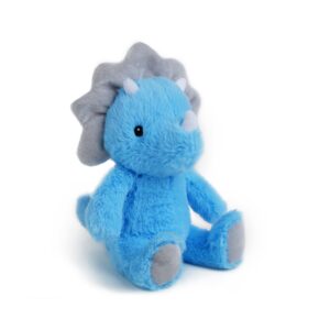 vanlinny blue dinosaur stuffed animals, 9" valentines day gifts for kids, soft stuffed dinosaur toys, cute triceratops figure, birthday xmas gifts for boys and girls 3 4 5 6 7 8