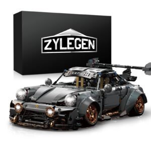 zylegen race car building toy set,collectible model building set and sport car,supercar building kit for boys, girls, and teensgift for motorsport fans (gray)