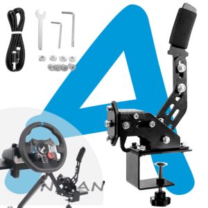 anman g920 usb handbrake,14-bit progressive handbrake with clamp for pc windows racing games logitech g920/g923 thrustmaster peripherals/dirt rally