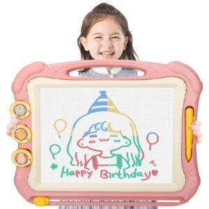 lzzapj magnetic drawing board, large color etch a magnet sketch doodle for toddlers, learning painting writing pad, best birthday easter gifts toy for kids boys or girls 3 4 5 6 7 years old (pink)