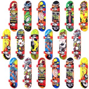 sosation 18 pcs mini finger skateboard christmas party gift favors mini skateboards for kids novelty skateboard toys fingerboard decorations fingertips movement finger toy(stylish style)