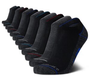 new balance men's low cut socks - 12 pack performance cushion no show athletic socks for men with arch support (size: 6-12.5), size 6-12.5, black/grey assorted