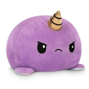 teeturtle - the original reversible narwhal plushie - purple tie dye - cute sensory fidget stuffed animals that show your mood