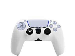 olixar soft silicone case compatible with playstation 5 controller - enhanced grip - scratch resistant - white