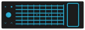 guitar pad accessory for j-play midi controller - 6 frets and effect zone, dedicated musical app included, plug & play music instrument water edition