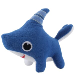 shark dog plush toy, shark puppy stuffed animal doll gifts for baby, kids, boys, girls, blue, 11inch