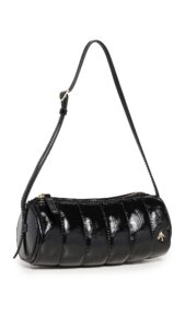 manu atelier women's mini padded cylinder bag, black, one size