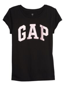 gap girls short sleeve logo t-shirt t shirt, gasoline green, medium us