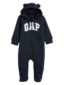 gap unisex baby logo fleece one-piece one piece, blue galaxy, 3-6m us