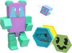 bee swarm simulator – gummy bear action figure pack w/mystery bee & honeycomb case (5” articulated figures & bonus items, series 1)